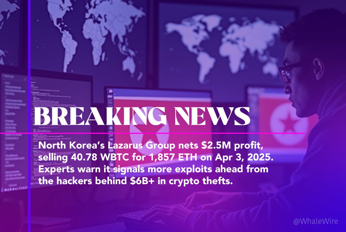 Lazarus Group Profits $2.5 Million from WBTC Sales Amid $6 Billion Crypto Theft for Nuclear ...
